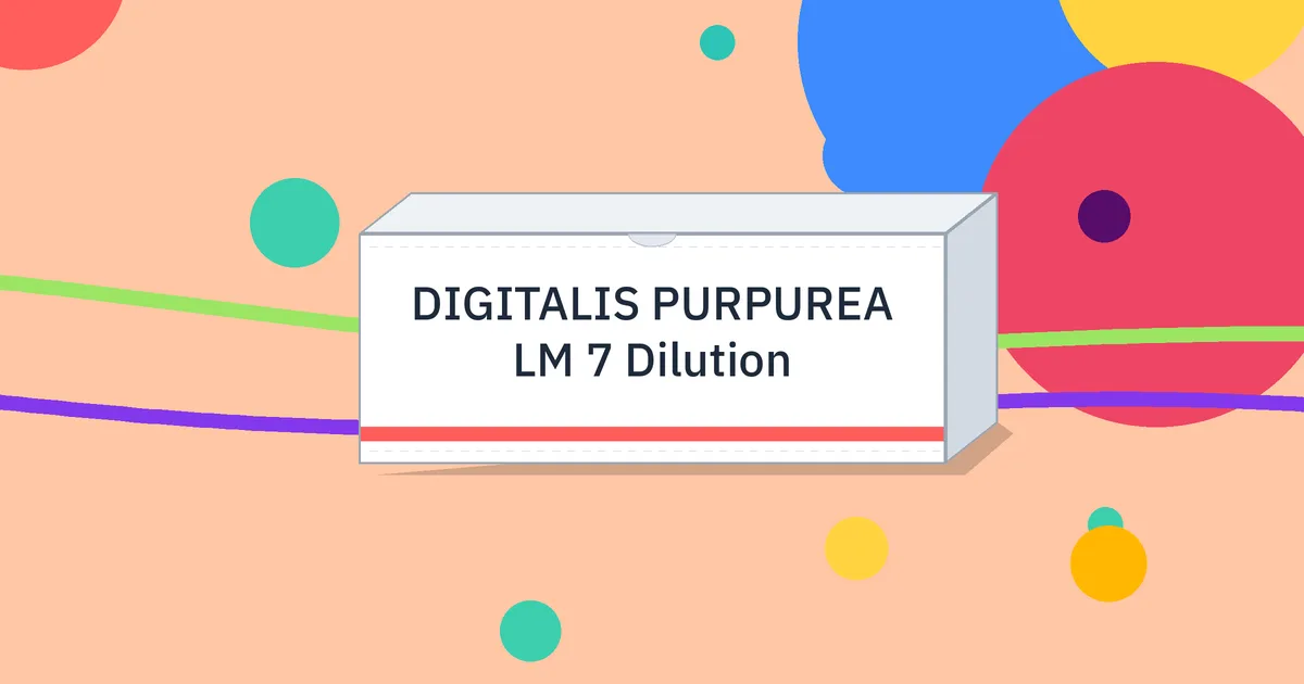 Symbolbild: Packung mit der Aufschrift DIGITALIS PURPUREA LM 7 Dilution (PZN 12842141) – Verfügbarkeit und Bezug in Apotheken in Frankfurt am Main