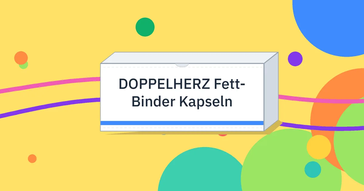 Symbolbild: Packung mit der Aufschrift DOPPELHERZ Fett-Binder Kapseln (PZN 17396249) – Verfügbarkeit und Bezug in Apotheken in Frankfurt am Main