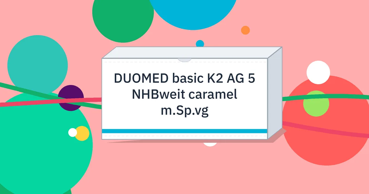 Symbolbild: Packung mit der Aufschrift DUOMED basic K2 AG 5 NHBweit caramel m.Sp.vg (PZN 20909095) – Verfügbarkeit und Bezug in Apotheken in Frankfurt am Main