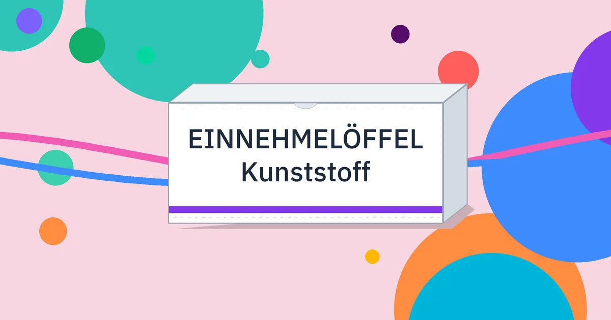 Symbolbild: Packung mit der Aufschrift EINNEHMELÖFFEL Kunststoff (PZN 04444343) – Verfügbarkeit und Bezug in Apotheken in Frankfurt am Main