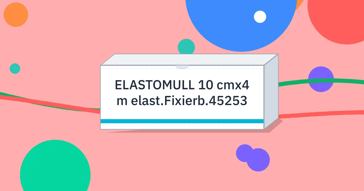 Symbolbild: Packung mit der Aufschrift ELASTOMULL 10 cmx4 m elast.Fixierb.45253 (PZN 18395200) – Verfügbarkeit und Bezug in Apotheken in Frankfurt am Main