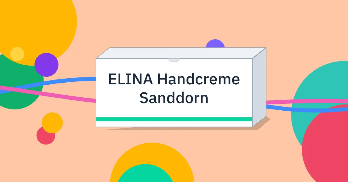 Symbolbild: Packung mit der Aufschrift ELINA Handcreme Sanddorn (PZN 11485035) – Verfügbarkeit und Bezug in Apotheken in Frankfurt am Main