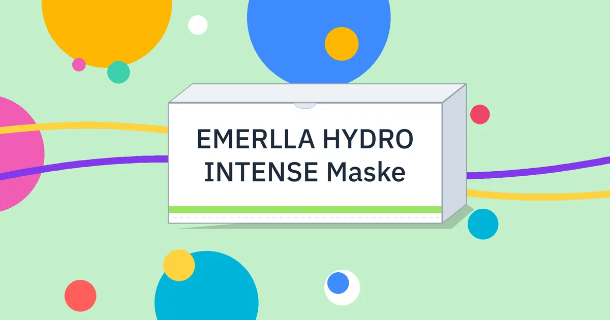 Symbolbild: Packung mit der Aufschrift EMERLLA HYDRO INTENSE Maske (PZN 16142676) – Verfügbarkeit und Bezug in Apotheken in Frankfurt am Main