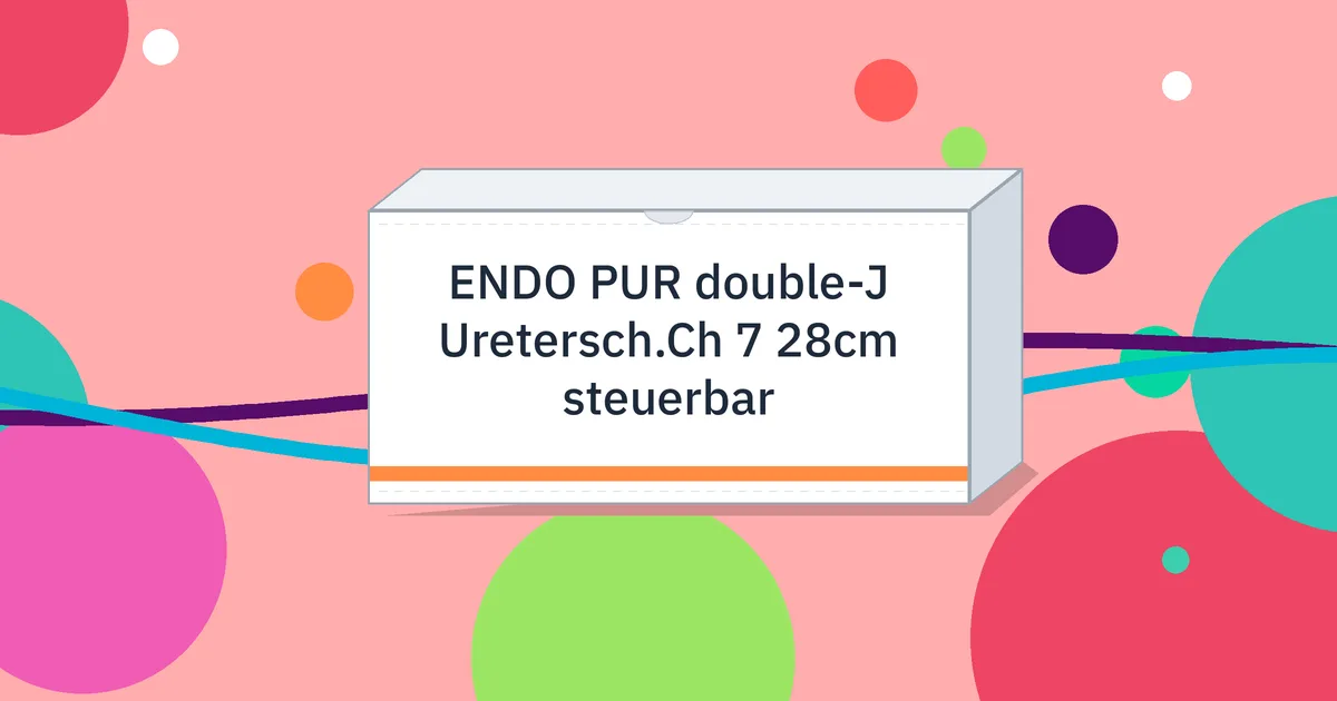 Symbolbild: Packung mit der Aufschrift ENDO PUR double-J Uretersch.Ch 7 28cm steuerbar (PZN 00438222) – Verfügbarkeit und Bezug in Apotheken in Frankfurt am Main