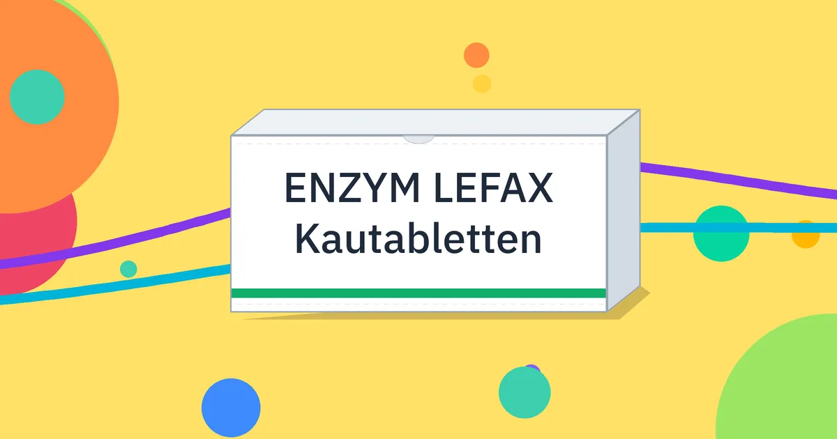 Symbolbild: Packung mit der Aufschrift ENZYM LEFAX Kautabletten (PZN 03641372) – Verfügbarkeit und Bezug in Apotheken in Frankfurt am Main