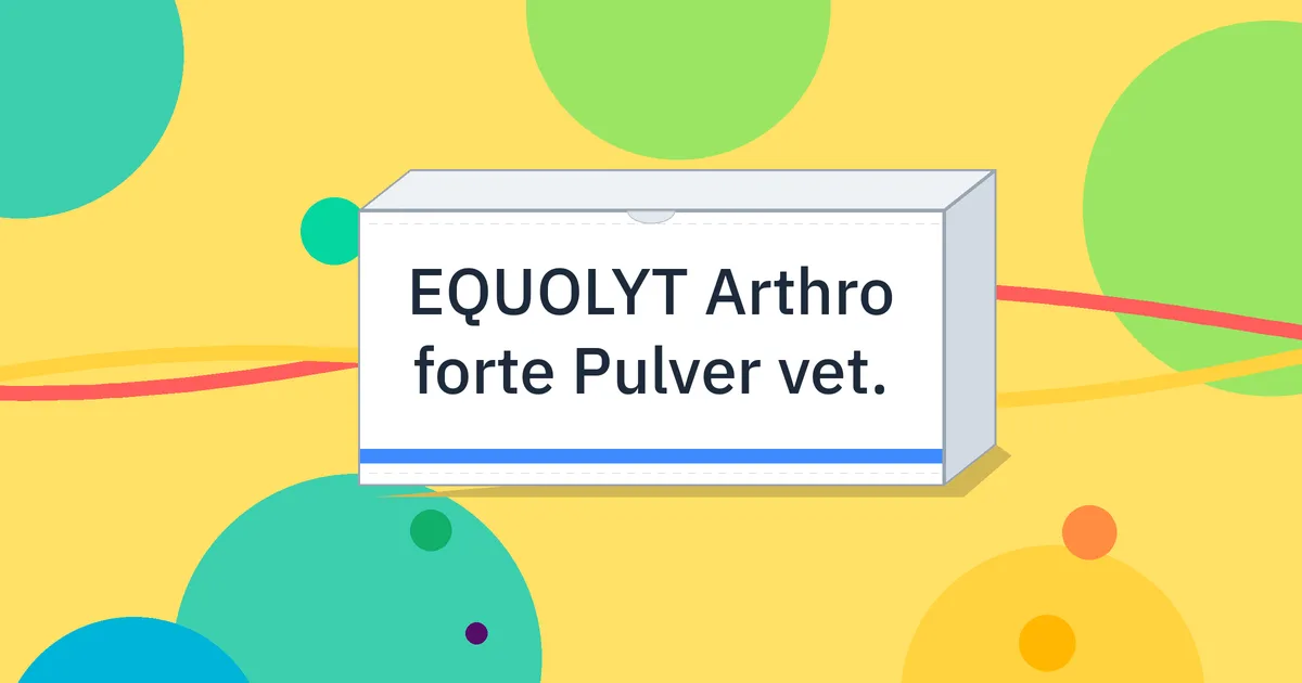 Symbolbild: Packung mit der Aufschrift EQUOLYT Arthro forte Pulver vet. (PZN 00503681) – Verfügbarkeit und Bezug in Apotheken in Frankfurt am Main