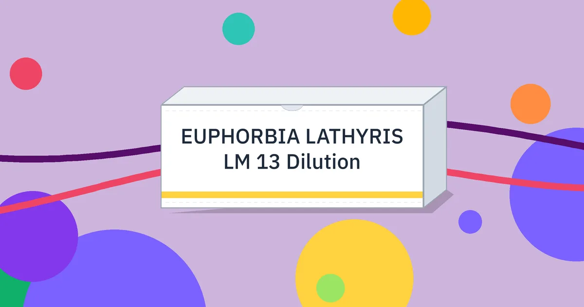 Symbolbild: Packung mit der Aufschrift EUPHORBIA LATHYRIS LM 13 Dilution (PZN 13482302) – Verfügbarkeit und Bezug in Apotheken in Frankfurt am Main