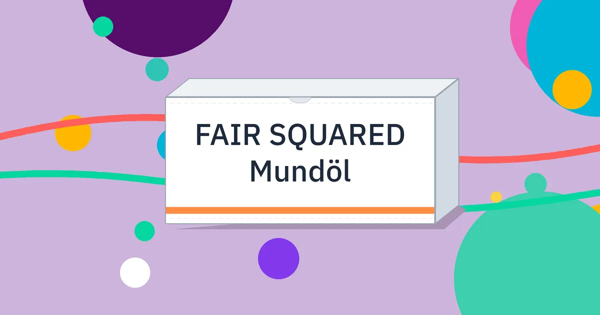 Symbolbild: Packung mit der Aufschrift FAIR SQUARED Mundöl (PZN 18788394) – Verfügbarkeit und Bezug in Apotheken in Frankfurt am Main