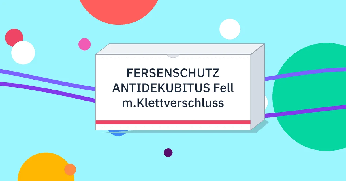 Symbolbild: Packung mit der Aufschrift FERSENSCHUTZ ANTIDEKUBITUS Fell m.Klettverschluss (PZN 11147798) – Verfügbarkeit und Bezug in Apotheken in Frankfurt am Main