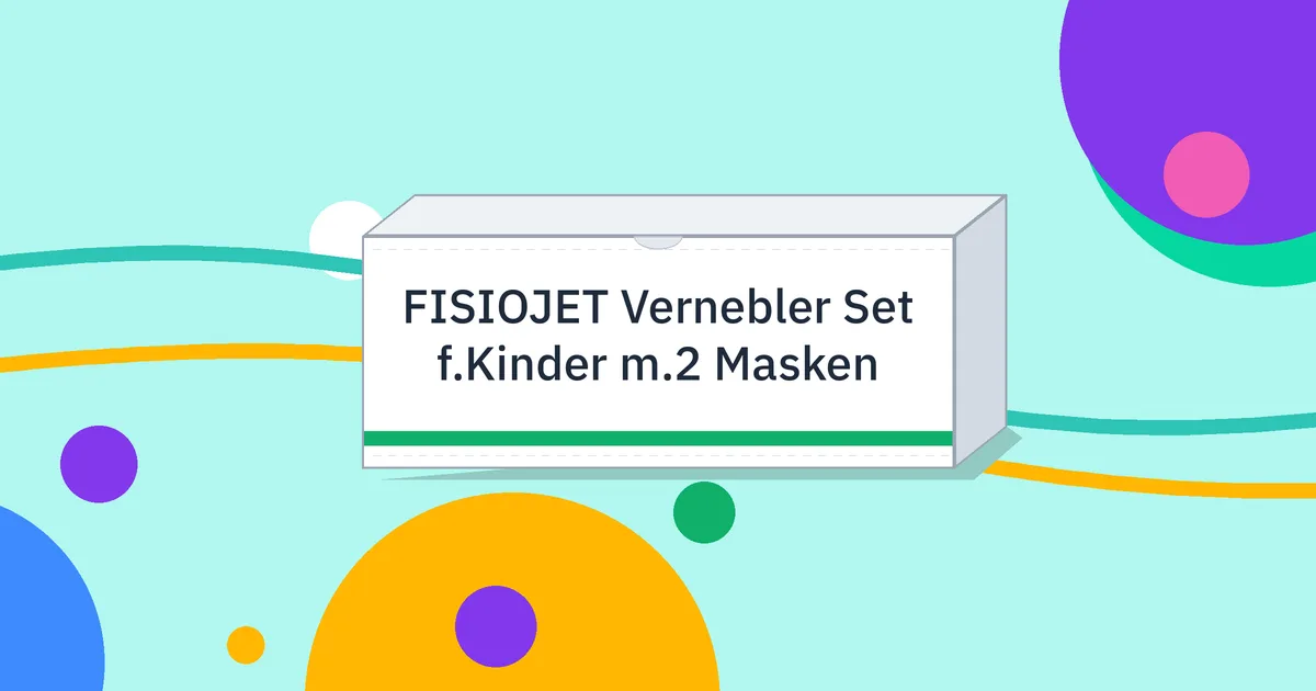 Symbolbild: Packung mit der Aufschrift FISIOJET Vernebler Set f.Kinder m.2 Masken (PZN 12869252) – Verfügbarkeit und Bezug in Apotheken in Frankfurt am Main