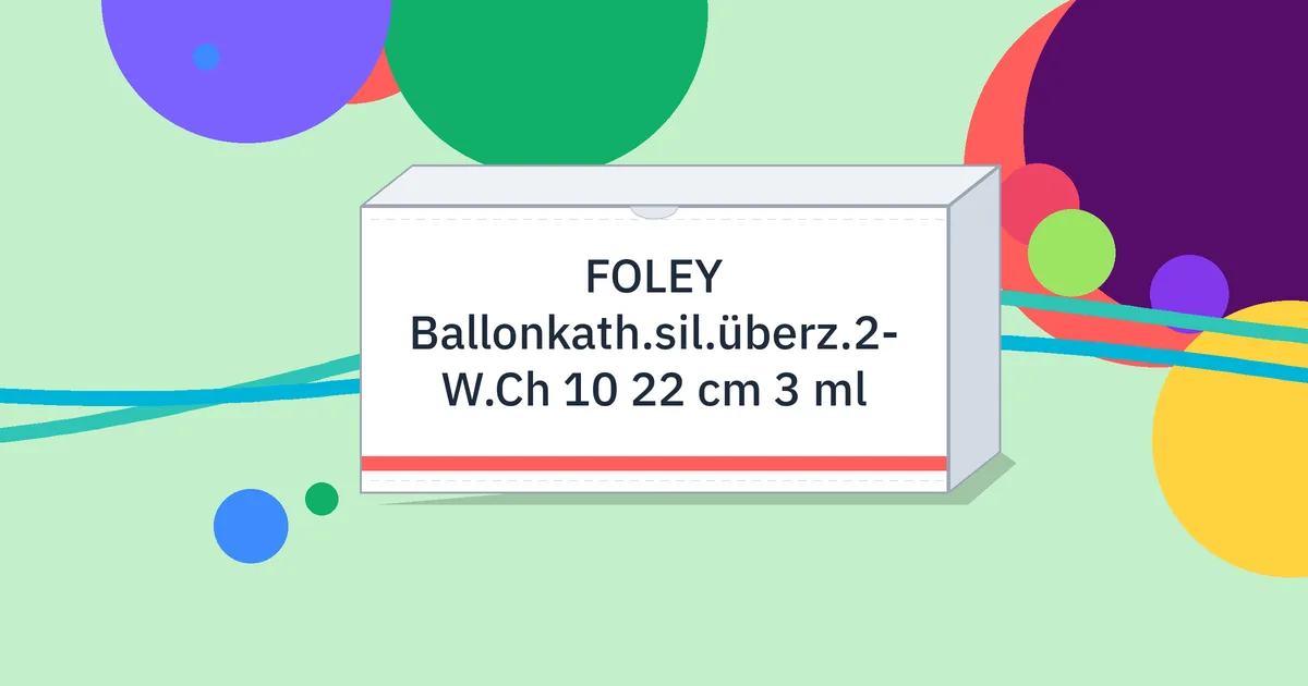 Symbolbild: Packung mit der Aufschrift FOLEY Ballonkath.sil.überz.2-W.Ch 10 22 cm 3 ml (PZN 10101943) – Verfügbarkeit und Bezug in Apotheken in Frankfurt am Main