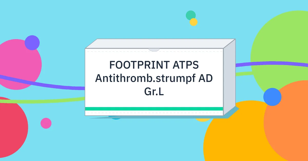 Symbolbild: Packung mit der Aufschrift FOOTPRINT ATPS Antithromb.strumpf AD Gr.L (PZN 11608414) – Verfügbarkeit und Bezug in Apotheken in Frankfurt am Main