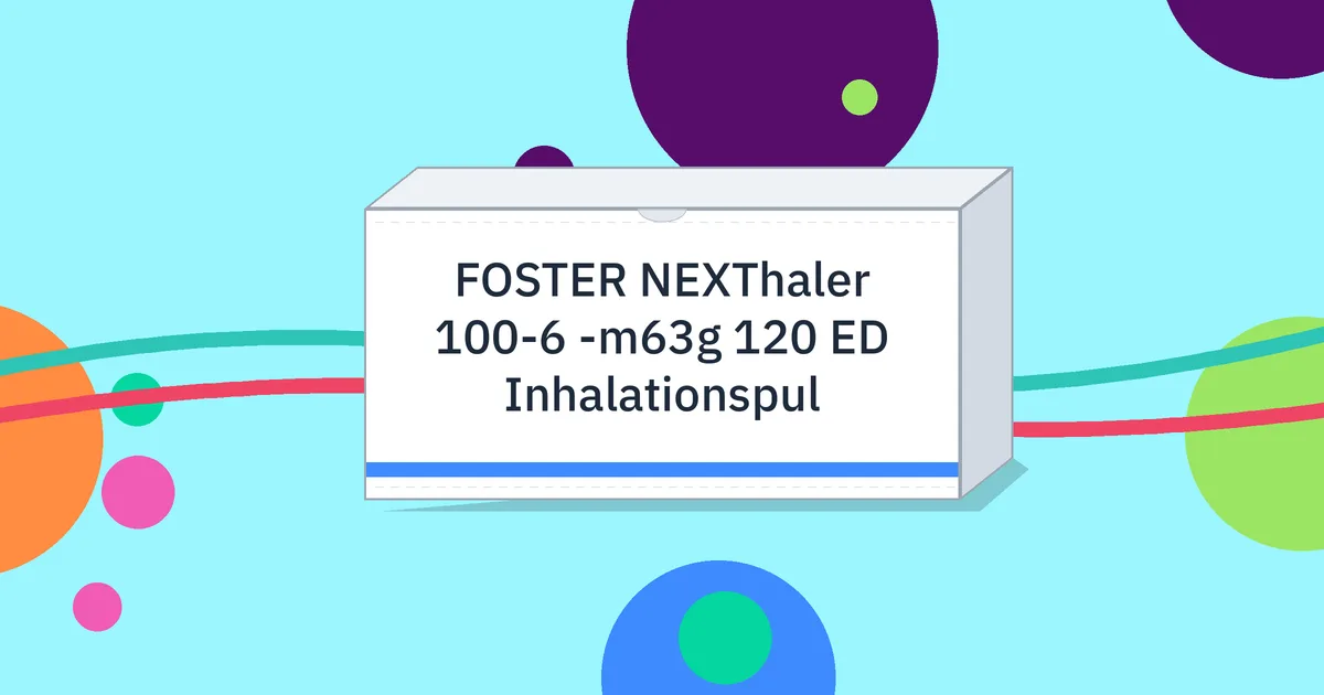 Symbolbild: Packung mit der Aufschrift FOSTER NEXThaler 100-6 -m63g 120 ED Inhalationspul (PZN 11034870) – Verfügbarkeit und Bezug in Apotheken in Frankfurt am Main
