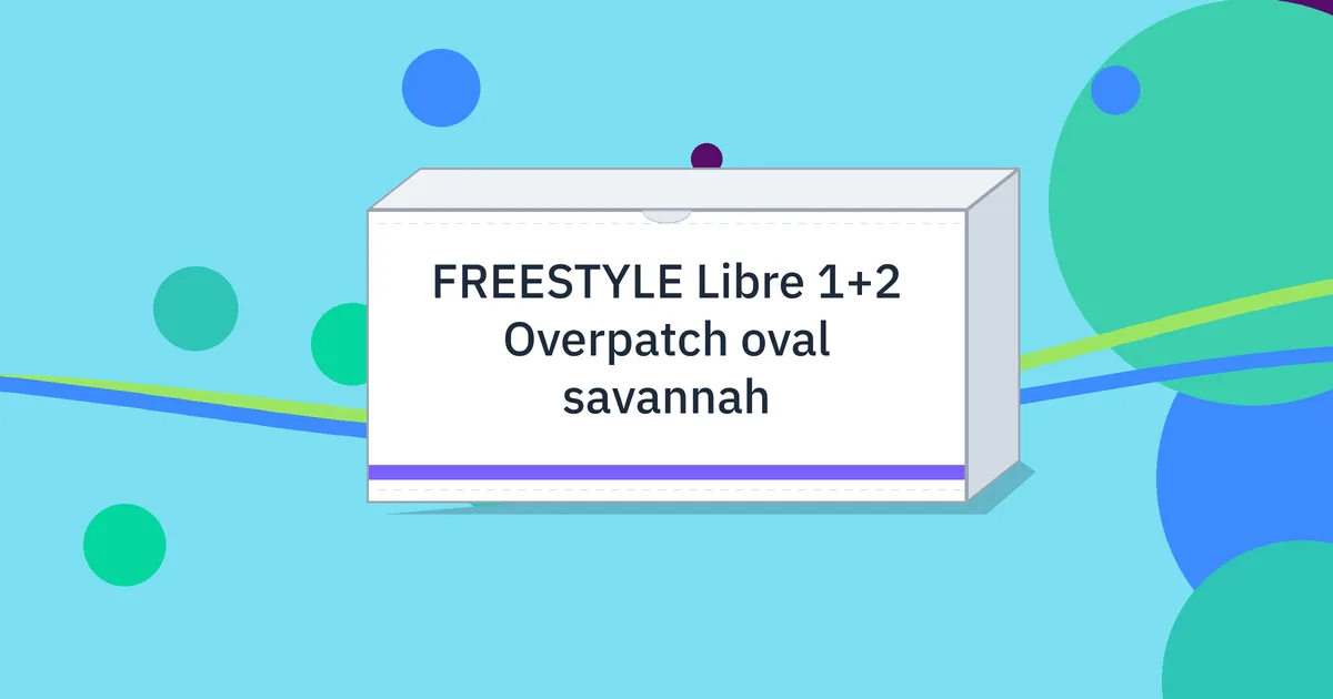Symbolbild: Packung mit der Aufschrift FREESTYLE Libre 1+2 Overpatch oval savannah (PZN 19866498) – Verfügbarkeit und Bezug in Apotheken in Frankfurt am Main