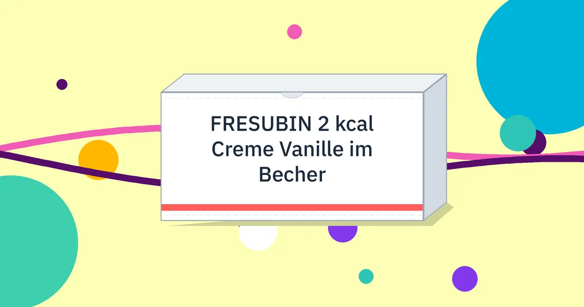 Symbolbild: Packung mit der Aufschrift FRESUBIN 2 kcal Creme Vanille im Becher (PZN 20184628) – Verfügbarkeit und Bezug in Apotheken in Frankfurt am Main