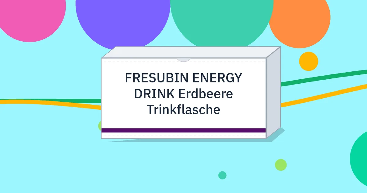 Symbolbild: Packung mit der Aufschrift FRESUBIN ENERGY DRINK Erdbeere Trinkflasche (PZN 14360073) – Verfügbarkeit und Bezug in Apotheken in Frankfurt am Main
