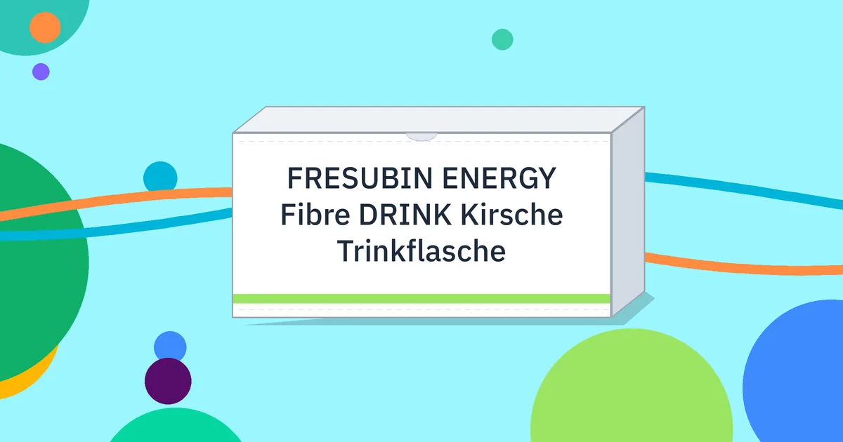 Symbolbild: Packung mit der Aufschrift FRESUBIN ENERGY Fibre DRINK Kirsche Trinkflasche (PZN 00893618) – Verfügbarkeit und Bezug in Apotheken in Frankfurt am Main
