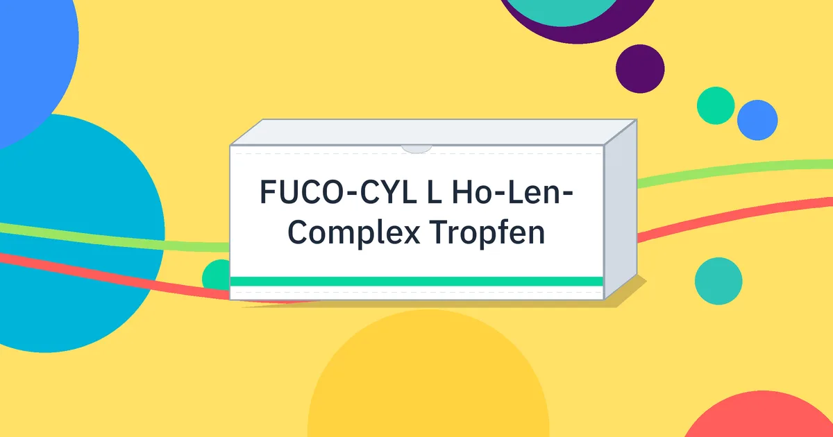 Symbolbild: Packung mit der Aufschrift FUCO-CYL L Ho-Len-Complex Tropfen (PZN 05984372) – Verfügbarkeit und Bezug in Apotheken in Frankfurt am Main