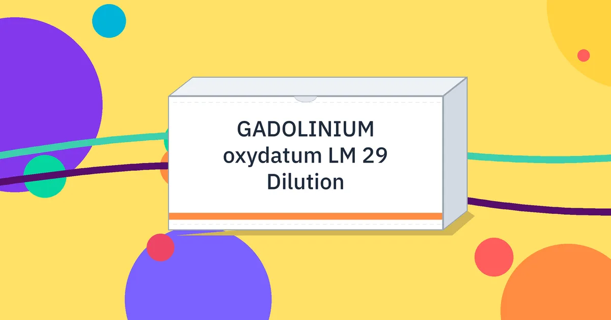 Symbolbild: Packung mit der Aufschrift GADOLINIUM oxydatum LM 29 Dilution (PZN 13494564) – Verfügbarkeit und Bezug in Apotheken in Frankfurt am Main