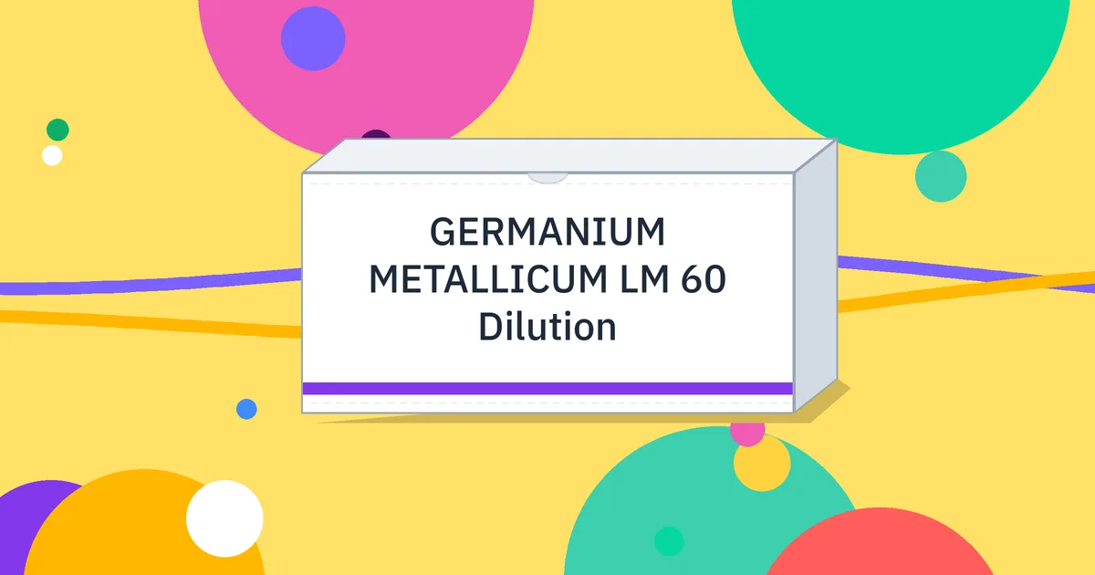 Symbolbild: Packung mit der Aufschrift GERMANIUM METALLICUM LM 60 Dilution (PZN 12877429) – Verfügbarkeit und Bezug in Apotheken in Frankfurt am Main