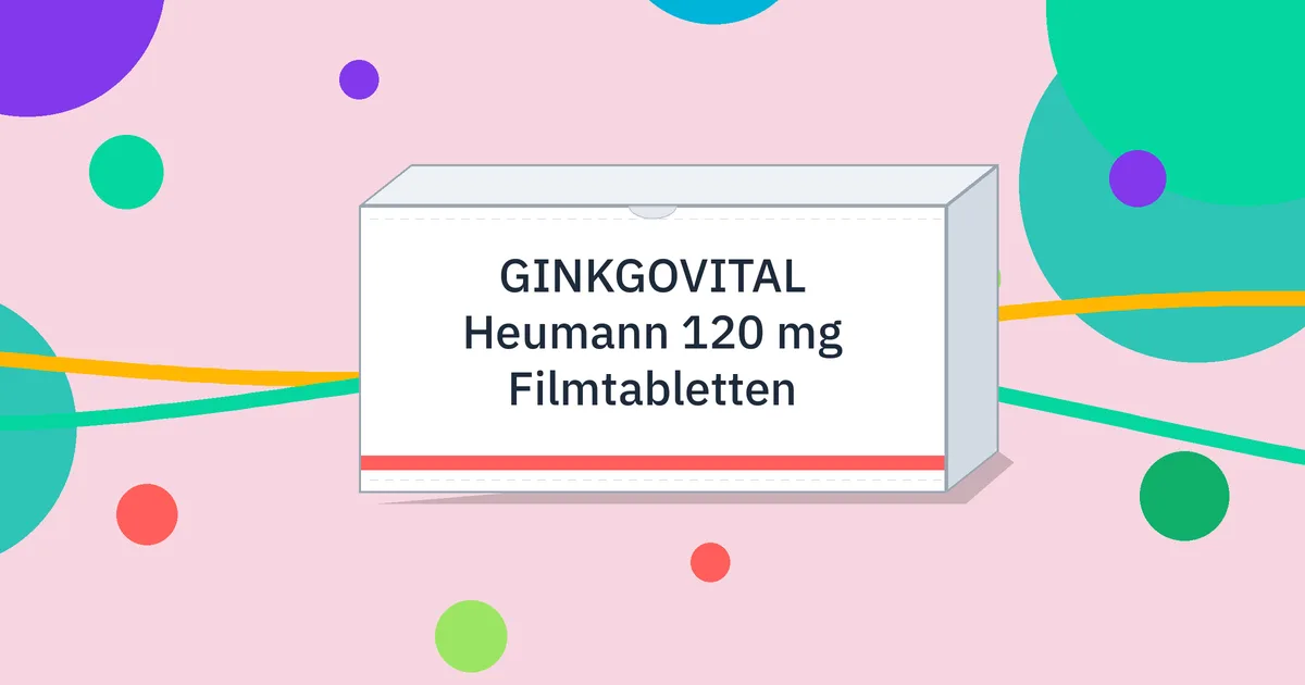 Symbolbild: Packung mit der Aufschrift GINKGOVITAL Heumann 120 mg Filmtabletten (PZN 11527489) – Verfügbarkeit und Bezug in Apotheken in Frankfurt am Main