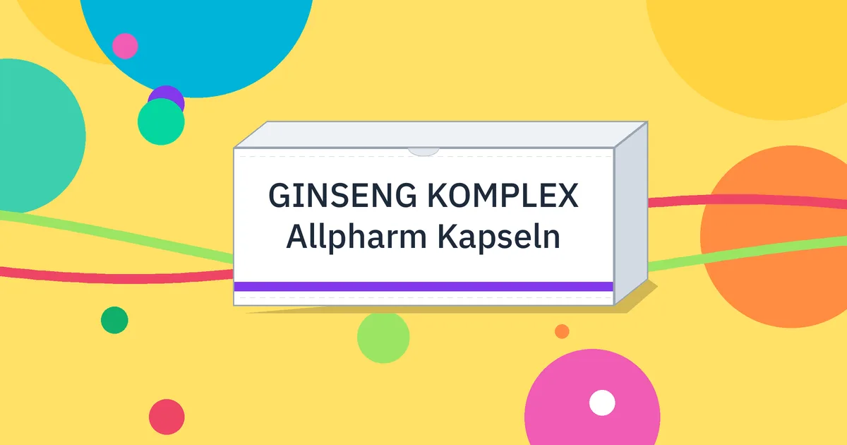 Symbolbild: Packung mit der Aufschrift GINSENG KOMPLEX Allpharm Kapseln (PZN 15635833) – Verfügbarkeit und Bezug in Apotheken in Frankfurt am Main