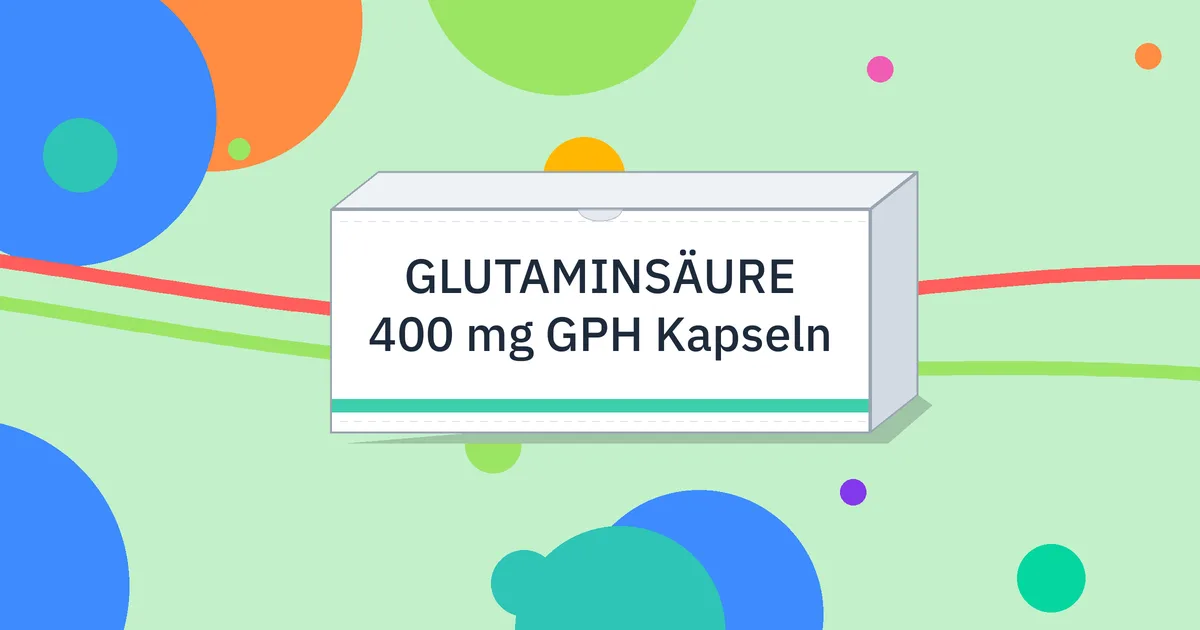 Symbolbild: Packung mit der Aufschrift GLUTAMINSÄURE 400 mg GPH Kapseln (PZN 10521579) – Verfügbarkeit und Bezug in Apotheken in Frankfurt am Main