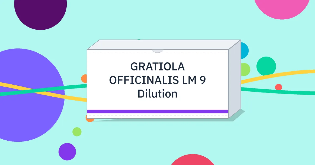 Symbolbild: Packung mit der Aufschrift GRATIOLA OFFICINALIS LM 9 Dilution (PZN 13546491) – Verfügbarkeit und Bezug in Apotheken in Frankfurt am Main