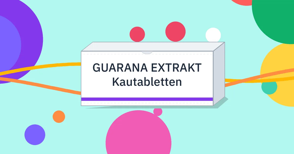 Symbolbild: Packung mit der Aufschrift GUARANA EXTRAKT Kautabletten (PZN 08699790) – Verfügbarkeit und Bezug in Apotheken in Frankfurt am Main