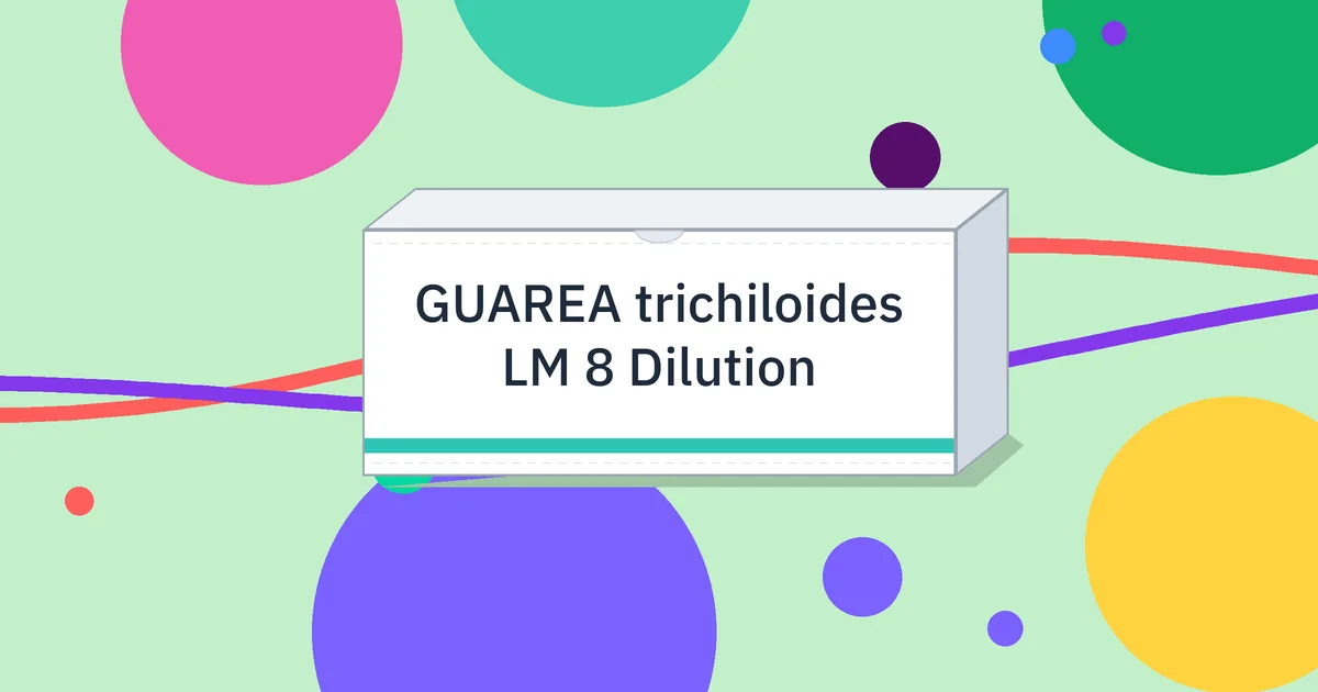 Symbolbild: Packung mit der Aufschrift GUAREA trichiloides LM 8 Dilution (PZN 13548366) – Verfügbarkeit und Bezug in Apotheken in Frankfurt am Main