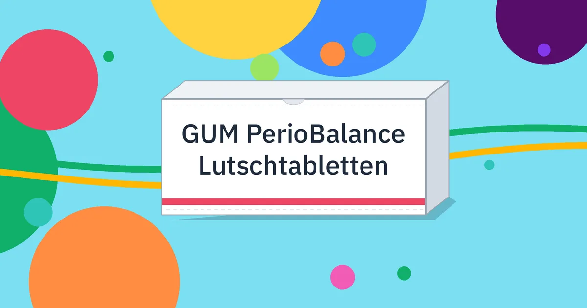Symbolbild: Packung mit der Aufschrift GUM PerioBalance Lutschtabletten (PZN 10032691) – Verfügbarkeit und Bezug in Apotheken in Frankfurt am Main