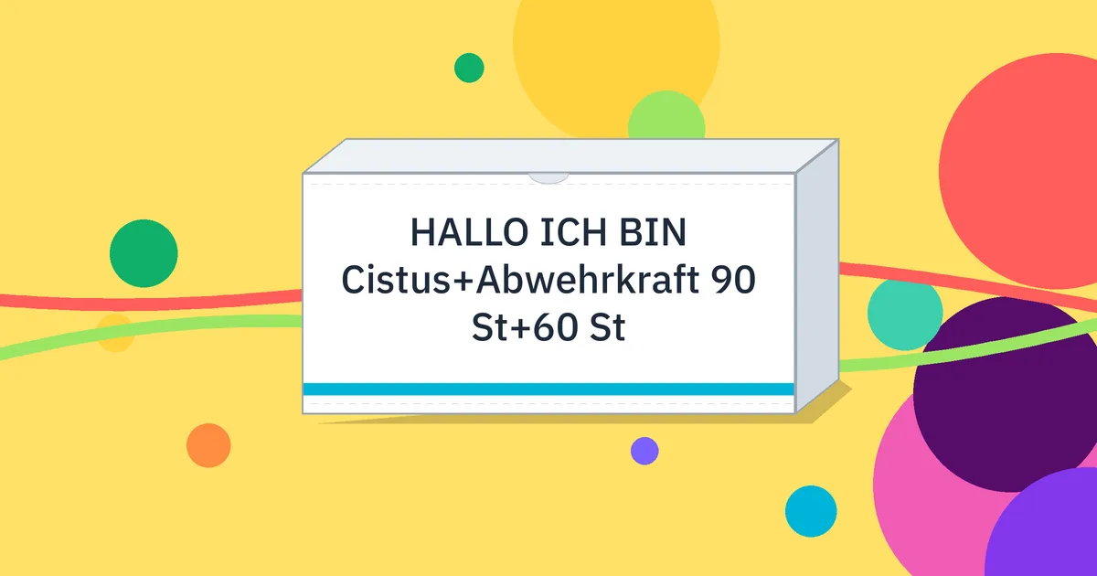 Symbolbild: Packung mit der Aufschrift HALLO ICH BIN Cistus+Abwehrkraft 90 St+60 St (PZN 16013832) – Verfügbarkeit und Bezug in Apotheken in Frankfurt am Main