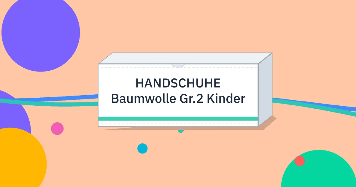 Symbolbild: Packung mit der Aufschrift HANDSCHUHE Baumwolle Gr.2 Kinder (PZN 04079286) – Verfügbarkeit und Bezug in Apotheken in Frankfurt am Main