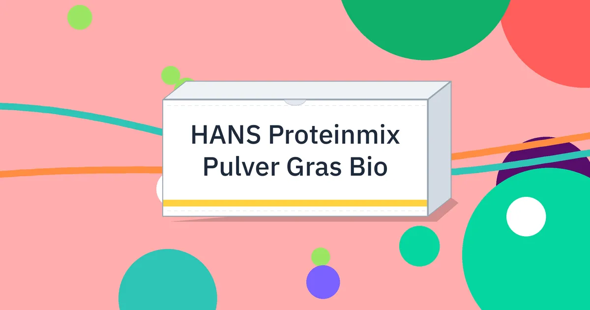 Symbolbild: Packung mit der Aufschrift HANS Proteinmix Pulver Gras Bio (PZN 17421533) – Verfügbarkeit und Bezug in Apotheken in Frankfurt am Main