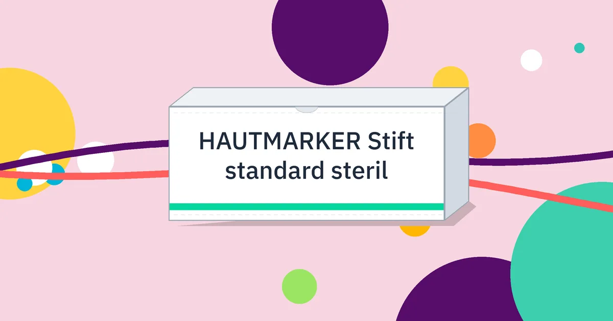 Symbolbild: Packung mit der Aufschrift HAUTMARKER Stift standard steril (PZN 13708350) – Verfügbarkeit und Bezug in Apotheken in Frankfurt am Main