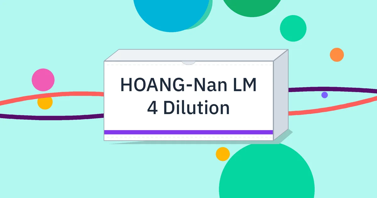 Symbolbild: Packung mit der Aufschrift HOANG-Nan LM 4 Dilution (PZN 12889160) – Verfügbarkeit und Bezug in Apotheken in Frankfurt am Main