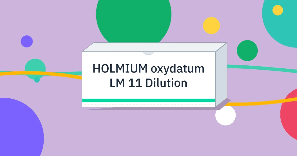 Symbolbild: Packung mit der Aufschrift HOLMIUM oxydatum LM 11 Dilution (PZN 13554875) – Verfügbarkeit und Bezug in Apotheken in Frankfurt am Main