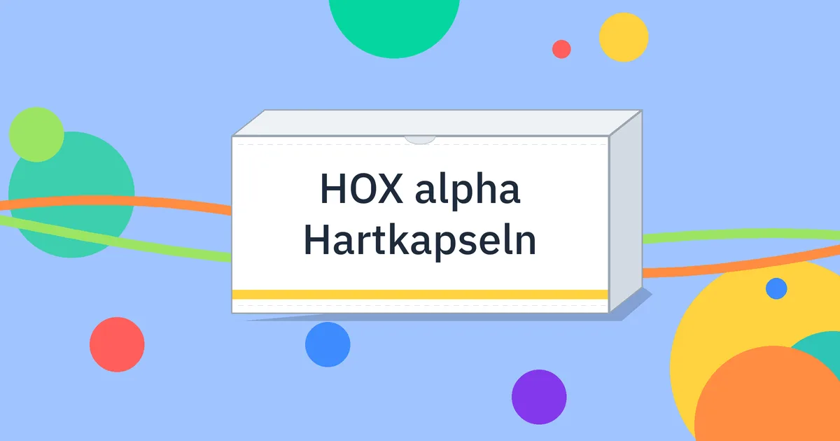 Symbolbild: Packung mit der Aufschrift HOX alpha Hartkapseln (PZN 19484377) – Verfügbarkeit und Bezug in Apotheken in Frankfurt am Main