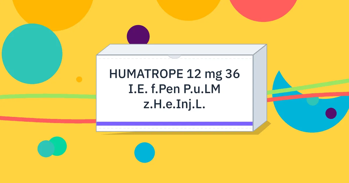 Symbolbild: Packung mit der Aufschrift HUMATROPE 12 mg 36 I.E. f.Pen P.u.LM z.H.e.Inj.L. (PZN 15568249) – Verfügbarkeit und Bezug in Apotheken in Frankfurt am Main