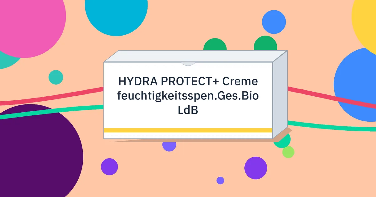 Symbolbild: Packung mit der Aufschrift HYDRA PROTECT+ Creme feuchtigkeitsspen.Ges.Bio LdB (PZN 17636699) – Verfügbarkeit und Bezug in Apotheken in Frankfurt am Main
