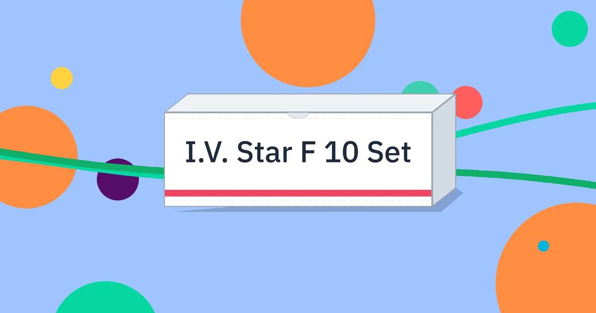 Symbolbild: Packung mit der Aufschrift I.V. Star F 10 Set (PZN 18821973) – Verfügbarkeit und Bezug in Apotheken in Frankfurt am Main