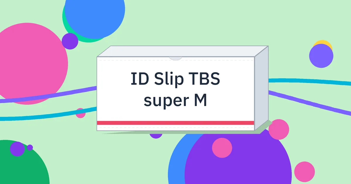 Symbolbild: Packung mit der Aufschrift ID Slip TBS super M (PZN 16626581) – Verfügbarkeit und Bezug in Apotheken in Frankfurt am Main