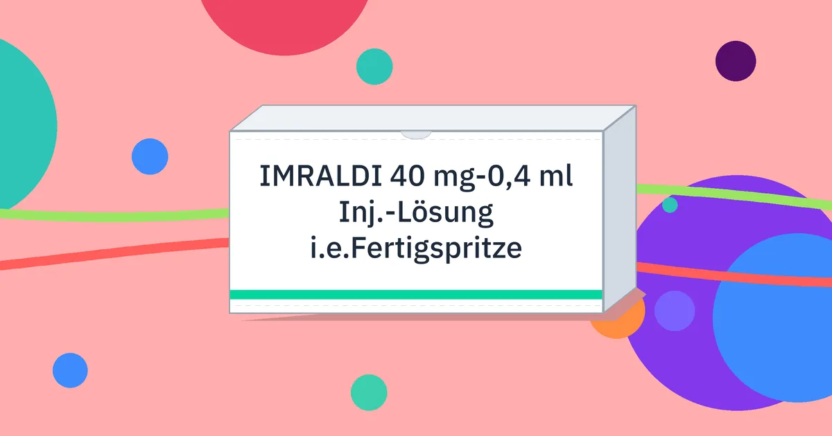 Symbolbild: Packung mit der Aufschrift IMRALDI 40 mg-0,4 ml Inj.-Lösung i.e.Fertigspritze (PZN 19115800) – Verfügbarkeit und Bezug in Apotheken in Frankfurt am Main