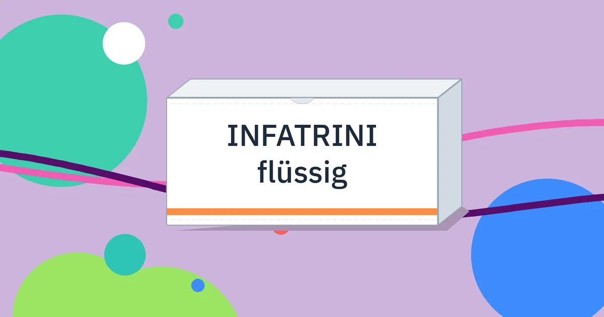 Symbolbild: Packung mit der Aufschrift INFATRINI flüssig (PZN 10185934) – Verfügbarkeit und Bezug in Apotheken in Frankfurt am Main