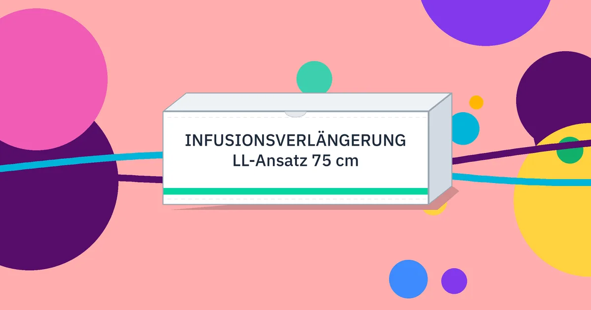 Symbolbild: Packung mit der Aufschrift INFUSIONSVERLÄNGERUNG LL-Ansatz 75 cm (PZN 04500343) – Verfügbarkeit und Bezug in Apotheken in Frankfurt am Main
