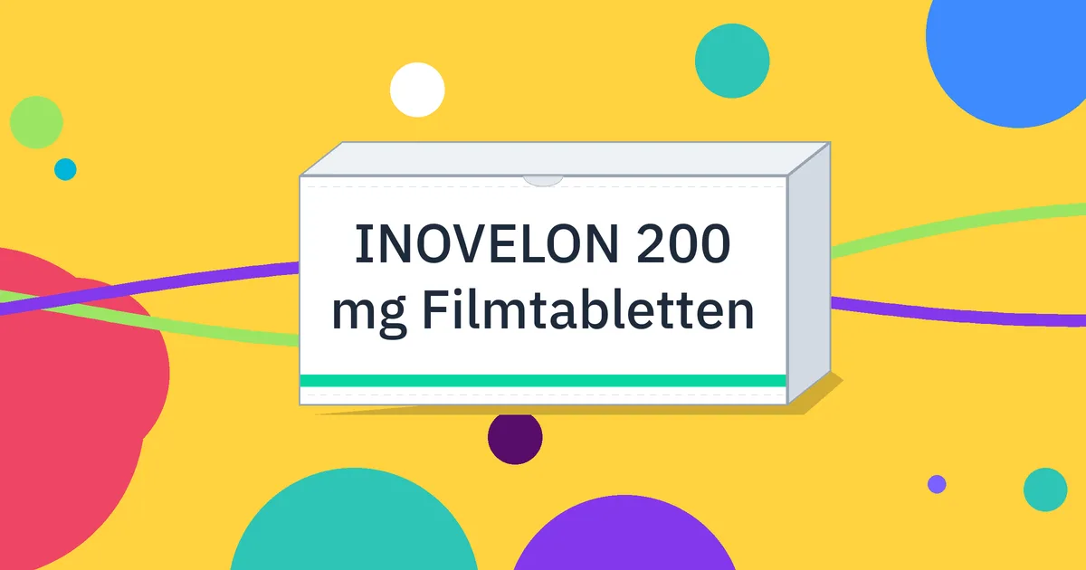 Symbolbild: Packung mit der Aufschrift INOVELON 200 mg Filmtabletten (PZN 10851383) – Verfügbarkeit und Bezug in Apotheken in Frankfurt am Main