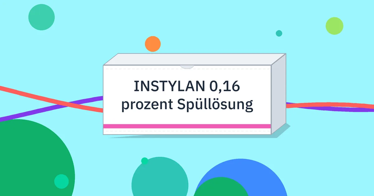 Symbolbild: Packung mit der Aufschrift INSTYLAN 0,16 prozent Spüllösung (PZN 12872165) – Verfügbarkeit und Bezug in Apotheken in Frankfurt am Main