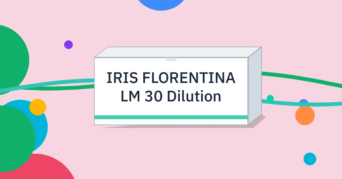 Symbolbild: Packung mit der Aufschrift IRIS FLORENTINA LM 30 Dilution (PZN 13561131) – Verfügbarkeit und Bezug in Apotheken in Frankfurt am Main