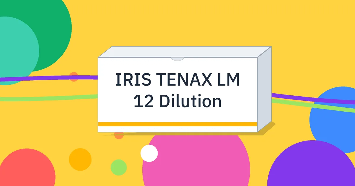 Symbolbild: Packung mit der Aufschrift IRIS TENAX LM 12 Dilution (PZN 12914343) – Verfügbarkeit und Bezug in Apotheken in Frankfurt am Main