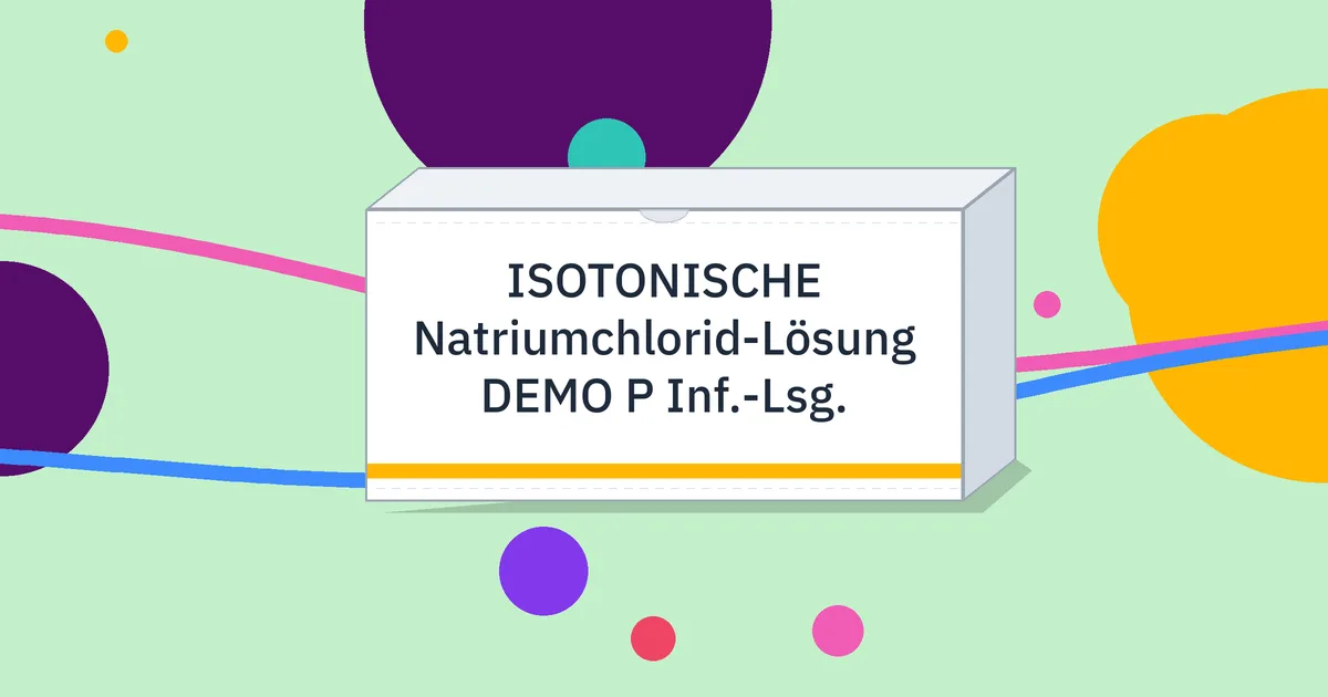 Symbolbild: Packung mit der Aufschrift ISOTONISCHE Natriumchlorid-Lösung DEMO P Inf.-Lsg. (PZN 10275241) – Verfügbarkeit und Bezug in Apotheken in Frankfurt am Main
